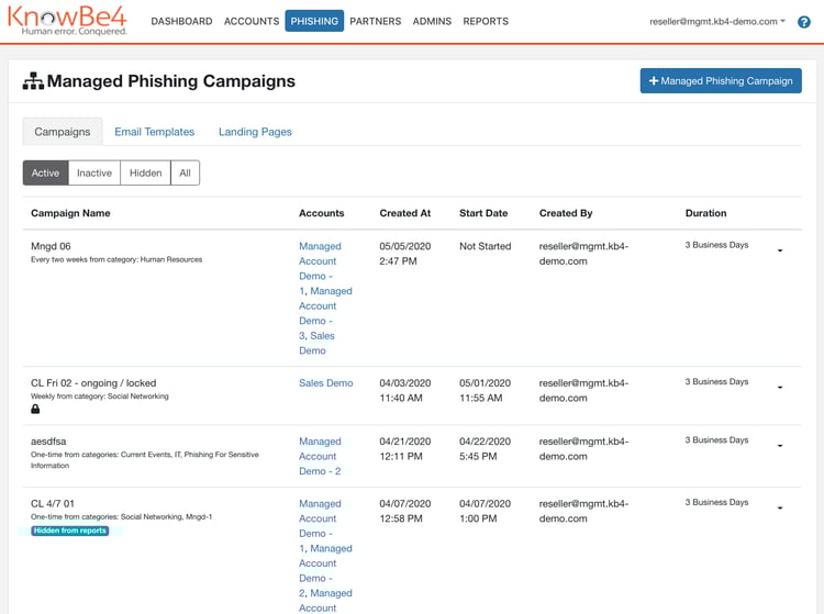 Phishing Campaign Management Feature Press Release | KnowBe4
